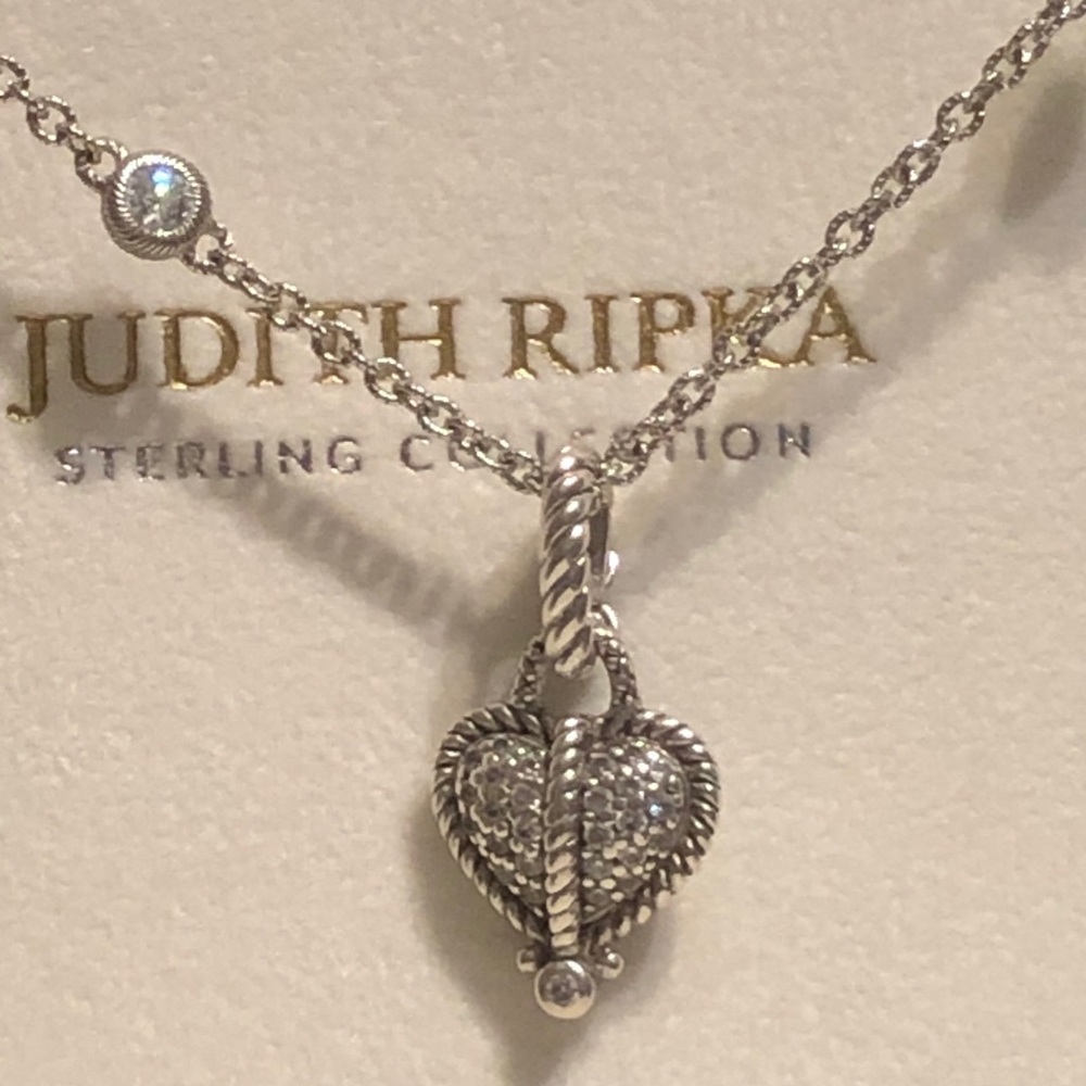 Judith Ripka Heart Diamonique Enhancer~Pendant Ss - Gem